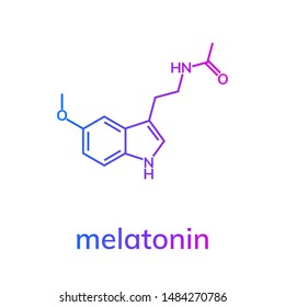 Melatonin Chemical Formula On White Background Stock Vector (Royalty ...