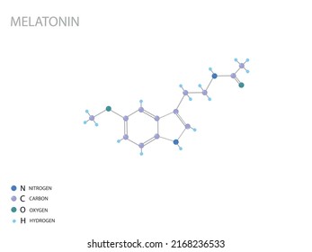 Melatonin Molecular Skeletal 3d Chemical Formula Stock Vector (Royalty ...