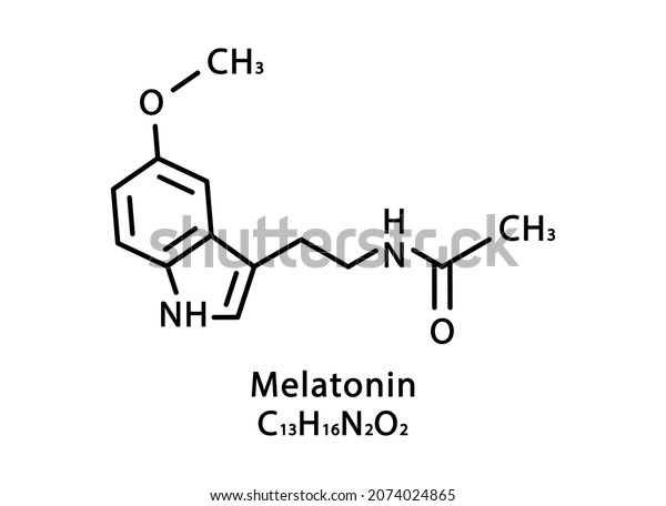 Melatonin Molecular Structure Melatonin Skeletal Chemical: immagine ...