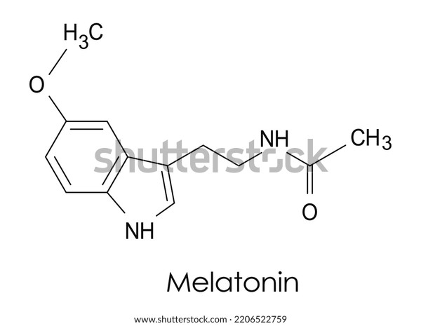 Melatonin Molecule Vector Chemical Formula On Stock Vector (Royalty ...