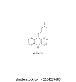 Melitracen Molecule Flat Skeletal Structure Tca Stock Vector (Royalty ...