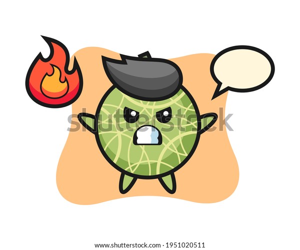 Melon Character Cartoon Angry Gesture Cute Stock Vector (Royalty Free ...