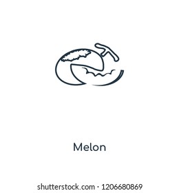 Melon Concept Line Icon Linear Melon Stock Vector (Royalty Free ...