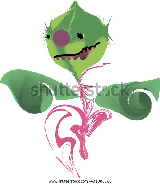 Melon Head Monster On White Background Stock Vector (Royalty Free ...