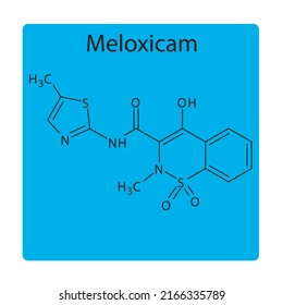 Meloxicam Molecular Structure Flat Skeletal Chemical Stock Vector ...