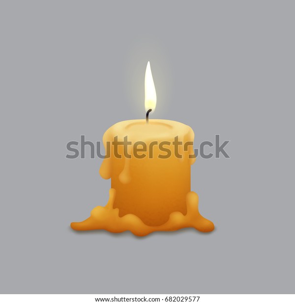 Melted Candle Flame Isolated Vector Melted Stock Vector (Royalty Free ...