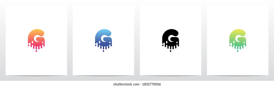 Melted Dripping Letter Logo Design D Stock Vector (Royalty Free) 1832770039