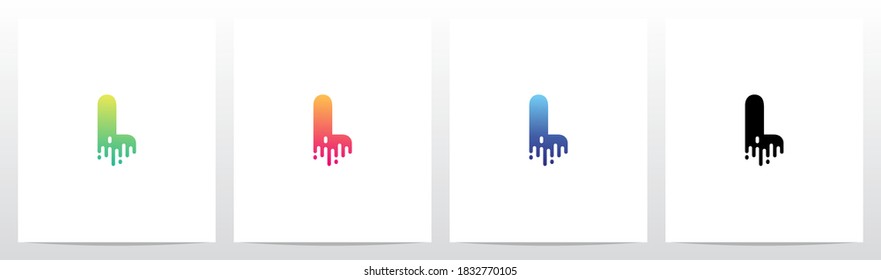 Melted Dripping Letter Logo Design L Stock Vector (Royalty Free ...