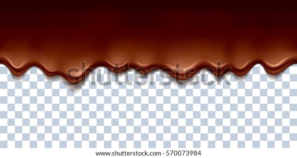 Melted Flowing Chocolate Drips Transparency Seamless Stock Vector ...