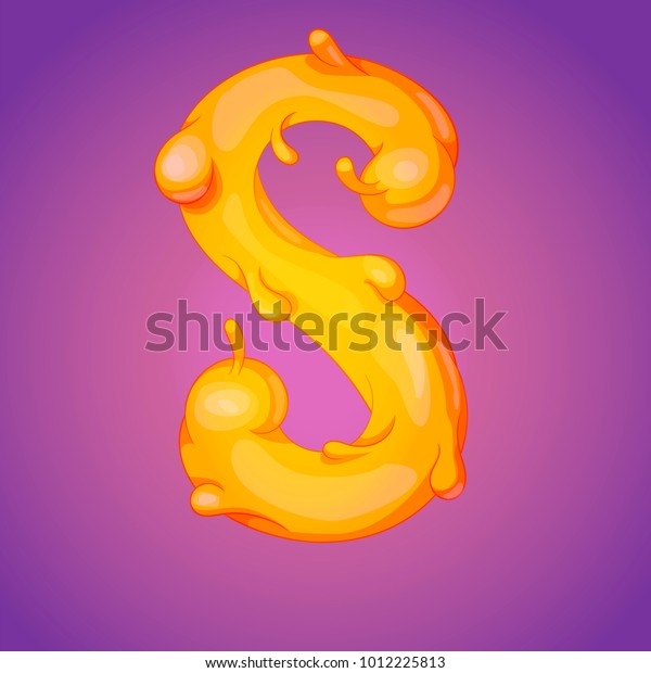 Melted Slicky Alphabet Letter S Realistic Stock Vector (Royalty Free ...