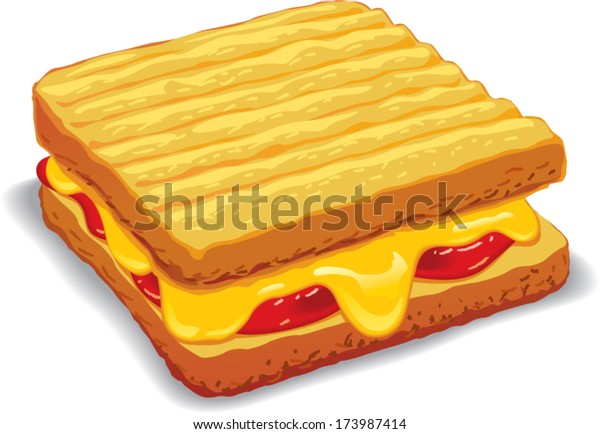 Melted Yellow Cheese Toast Vector Illustration Stock Vector (Royalty ...