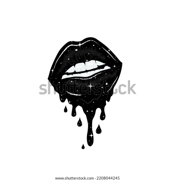Melting Glossy Lips Vector Glossy Kiss Stock Vector (Royalty Free ...
