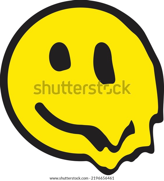 Melting Happy Face Icon Design Stock Vector (Royalty Free) 2196656461 ...