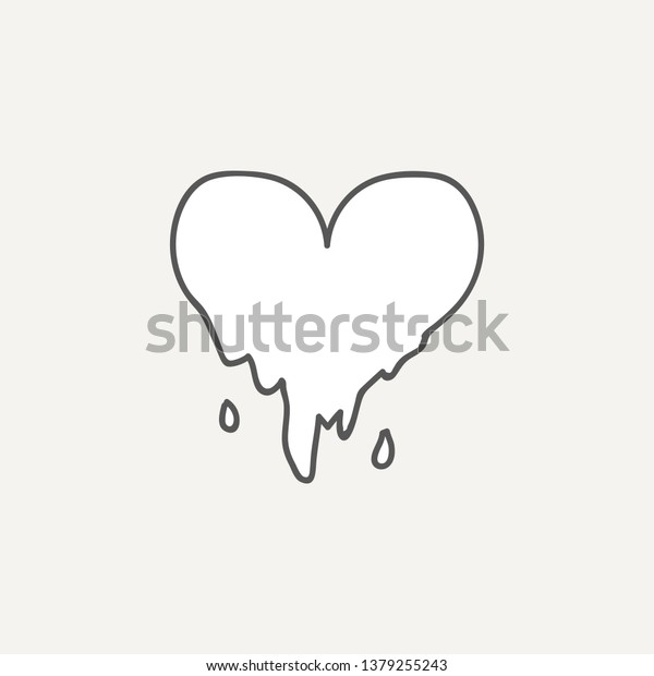 Melting Heart Design Icon Vector Stock Vector (Royalty Free) 1379255243