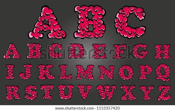 Melting Red Font Vector Slimy Letters 库存矢量图（免版税）1153357420 | Shutterstock
