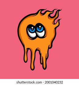 Melting Sun Vector Character Drawing Illustration Stock Vector (Royalty ...