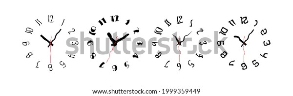 Melting Watches Deformed Wall Clock Stock Vector (Royalty Free ...