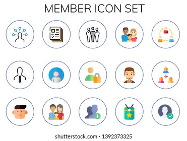 Member Icon Set 15 Flat Member Stock Vector (Royalty Free) 1392373325 ...