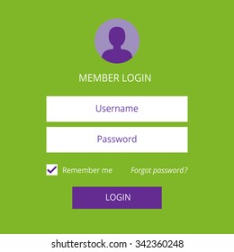 Member Login Flat Design Green Stock Vector (Royalty Free) 342360248 ...