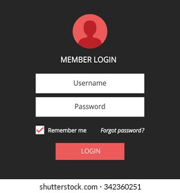 Simple Modern Login Form Vector Version Stock Illustration 216361924