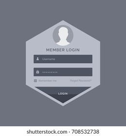 Member Login Form Ui Template Design Stock Vector (Royalty Free ...