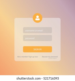 Member Login Template Website Mobile Computer Stock Vector (Royalty ...