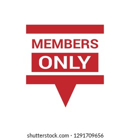 Members Only Sign Stickerlabel: vector de stock (libre de regalías ...