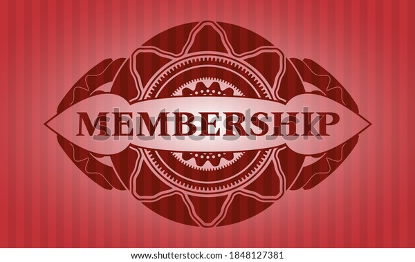 Membership Text Inside Red Color Emblem Stock Vector (Royalty Free ...