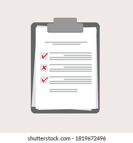 Memo Checklist Flat Design Illustration Stock Vector (Royalty Free ...