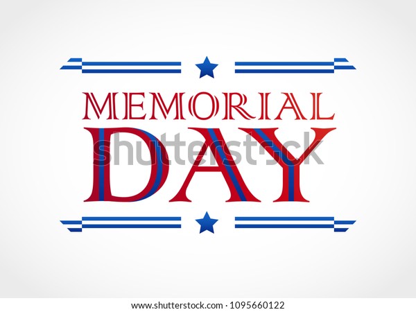Memorial Day Text Design Isolated On Stock Vector (Royalty Free ...