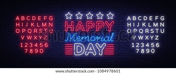 Memorial Day Vector Memorial Day Neon Stock Vector (Royalty Free ...
