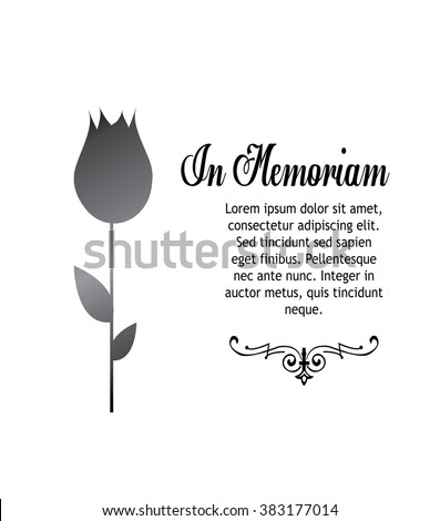 Memoriam Condolences Icon Over Gray Color Stock Vector (Royalty Free ...
