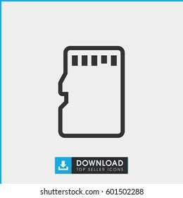 Memory Card Icon Simple Outline Memory Stock Vector (Royalty Free ...
