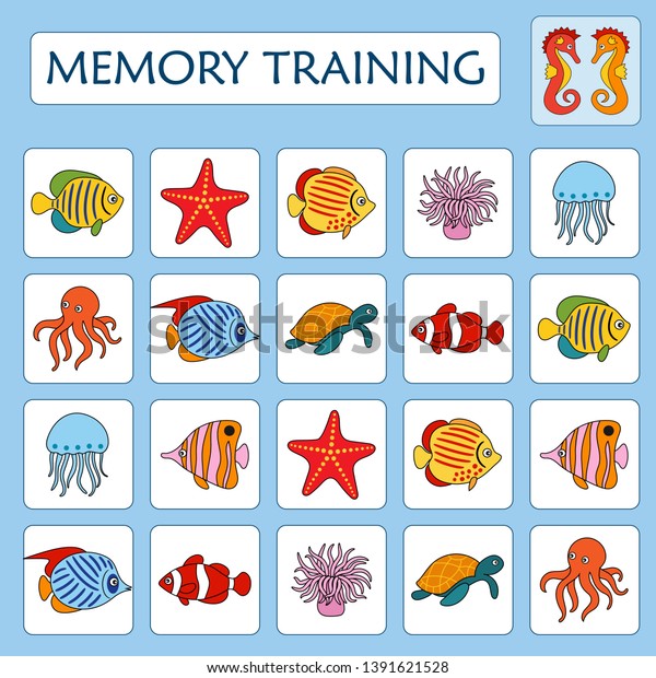 Memory Game Preschool Children Set Paired Stock Vector (Royalty Free ...
