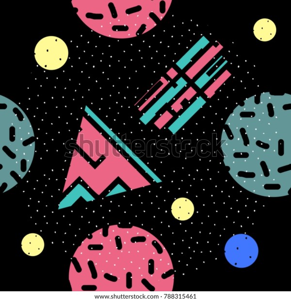 Memphis Abstract Theme 80s 90s Style Stock Vector (Royalty Free) 788315461