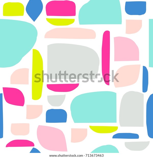 Memphis Cut Paper Design Seamless Pattern Stock Vector (Royalty Free ...