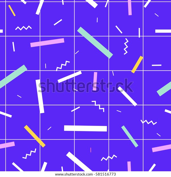 Memphis Design 80s Geometric Style Seamless Stock Vector (Royalty Free ...