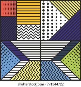 Memphis Style Cards Design Collection Colorful Stock Vector (Royalty ...