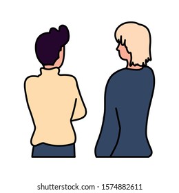 Men Back Position On White Background Stock Vector (Royalty Free ...