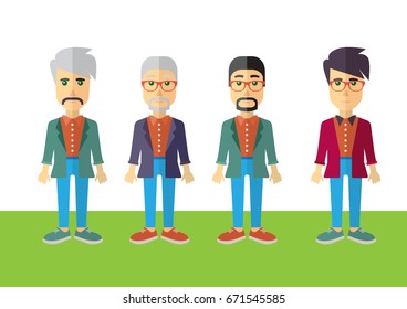 Men Colorful Vector Flat Design Stock Vector (Royalty Free) 671545585 ...