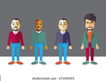 Men Colorful Vector Flat Design Stock Vector (Royalty Free) 671545591 ...