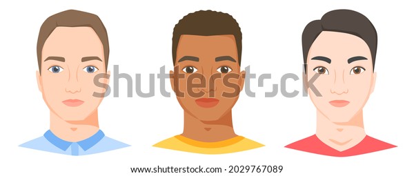 Men Different Ethnicity Race Appearance White Stock Vector (Royalty ...