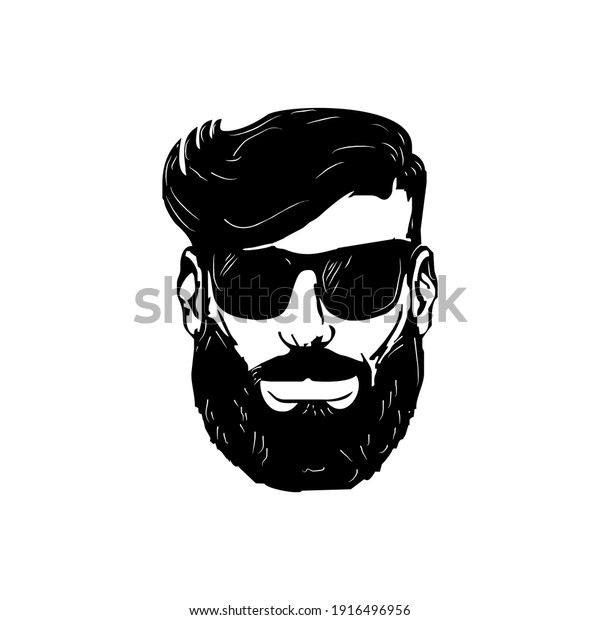 Men Face Glasses Logo Design Stock Vector (Royalty Free) 1916496956 ...