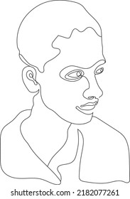 Men Face Line Art Vector Continuous Stock Vector (Royalty Free ...