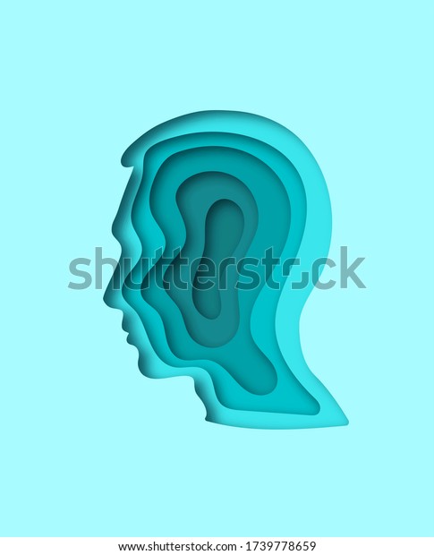 Men Face Profile Cut Out Paper Stock Vector (Royalty Free) 1739778659 ...