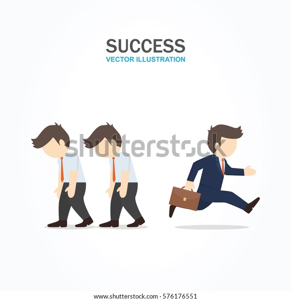 Men Go Different Way One Man Stock Vector (Royalty Free) 576176551