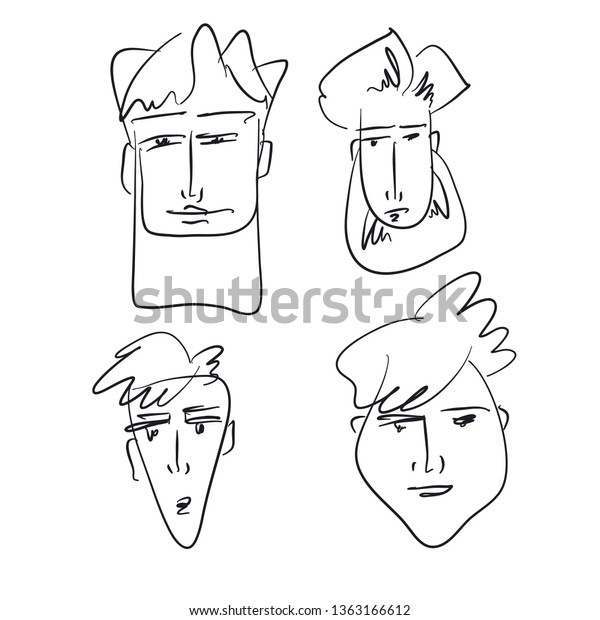Men Hand Drawn Illustrations Set Male Stock Vector (Royalty Free ...