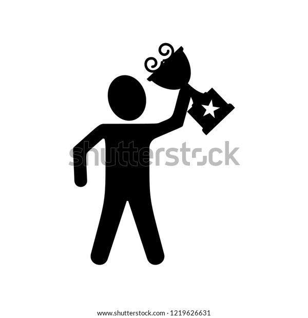 Men Hand Holding Trophy Icon Stock Vector (Royalty Free) 1219626631 ...