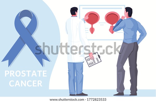 Men Healthcare Flat Background Prostate Cancer Stock Vector (Royalty ...