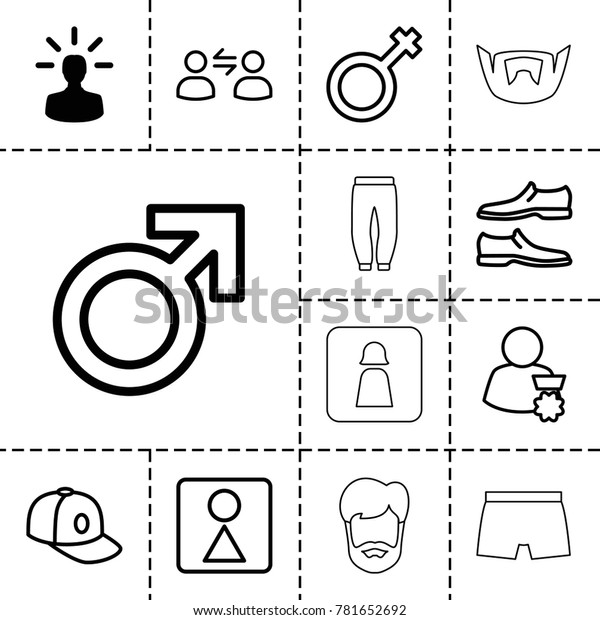 Men Icons Set 13 Editable Outline Stock Vector (Royalty Free) 781652692 ...